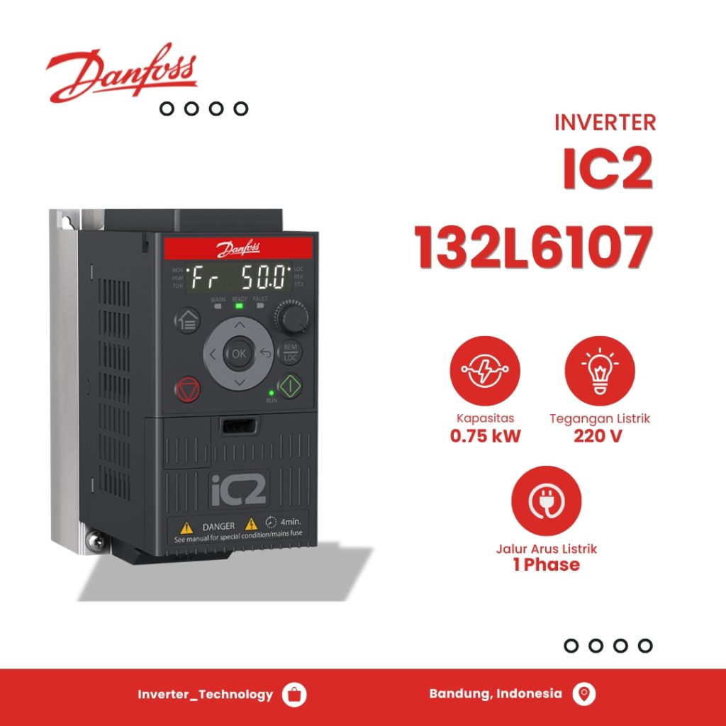 IC2 132L6107 0,75 KW 1 PHASE 220V INVERTER DANFOSS BARU DAN ORI – Otomasiku